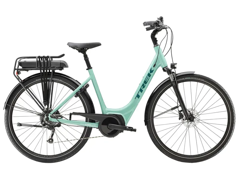 Trek Verve 2 Lowstep 300kh Electric Hybrid Bike in Blue Sage